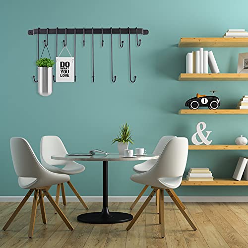 Coffee Cup Holder Wall Mounted - Coffee Cup Rack Mug Hooks (23” / 12 Hooks) in Kitchen Counter or Coffee Bar Station for Mug Display, Storage or Collections, Kitchen Utensils Hanger - Easy to Install