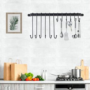 Coffee Cup Holder Wall Mounted - Coffee Cup Rack Mug Hooks (23” / 12 Hooks) in Kitchen Counter or Coffee Bar Station for Mug Display, Storage or Collections, Kitchen Utensils Hanger - Easy to Install