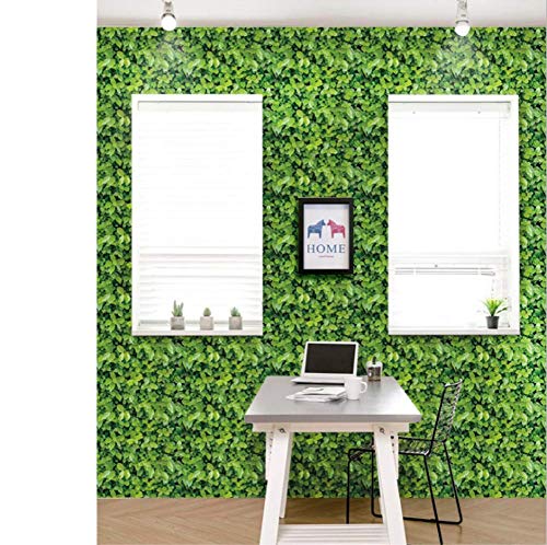 Yija Green Leaf Self-Adhesive Decorative Vinyl Shelf Liner Living Room Wall Sticker 17.7inch by 98inch