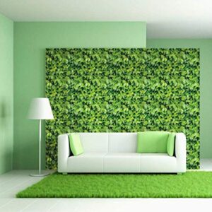 Yija Green Leaf Self-Adhesive Decorative Vinyl Shelf Liner Living Room Wall Sticker 17.7inch by 98inch