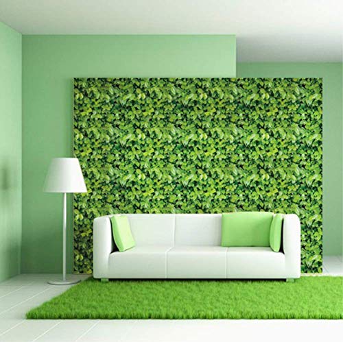 Yija Green Leaf Self-Adhesive Decorative Vinyl Shelf Liner Living Room Wall Sticker 17.7inch by 98inch