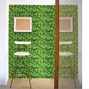 Yija Green Leaf Self-Adhesive Decorative Vinyl Shelf Liner Living Room Wall Sticker 17.7inch by 98inch