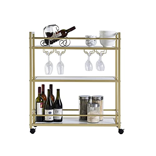 GOLASON Gold Stemware Rack, Wine Glass Holder Under Cabinet, Hanging Stemware Holder For Bar Kitchen (Gold, 2 Rows)