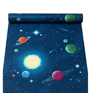 yifasy shelf liner universe galaxy self-adhesive drawer paper cartoon wall decor kids room study desk 118×17.7 inch