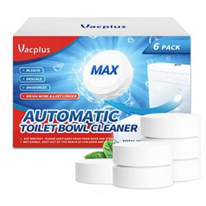 vacplus toilet bowl cleaner tablets – 6 pack, automatic toilet bowl cleaners with bleach, sustained-release toilet tank cleaners for deodorizing & descaling, household toilet cleaners against stains