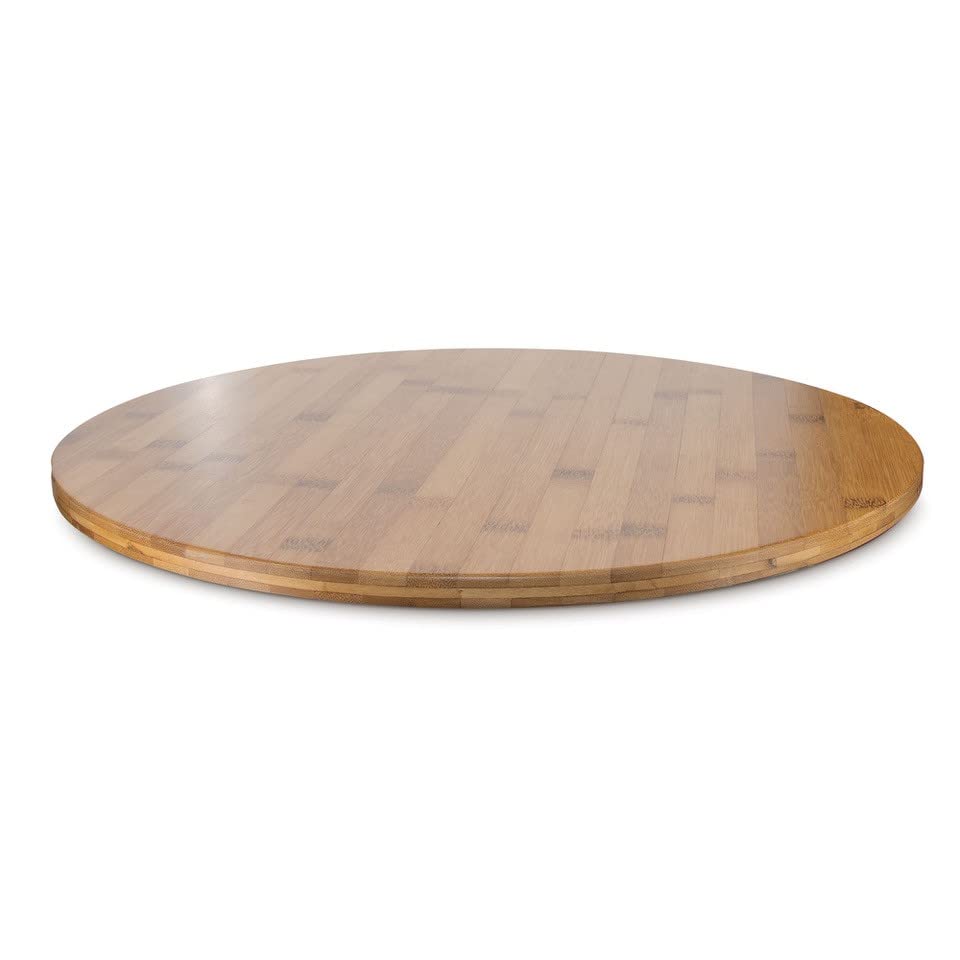 Bamboo Lazy Susan Spinning Turntable for Kitchen Storage and Table (21 inch)