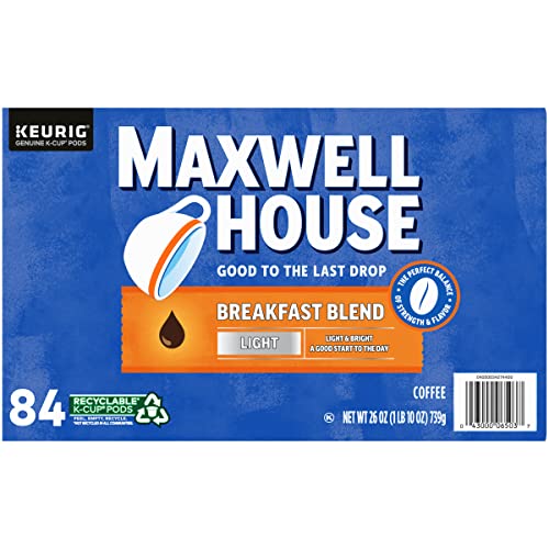 Maxwell House Breakfast Blend Light Roast K-Cup Coffee Pods (84 Pods)