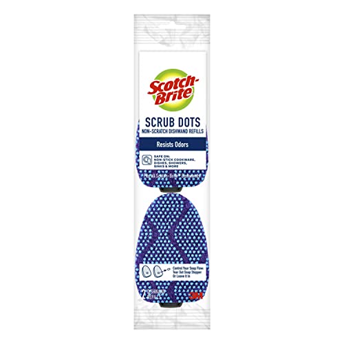 Scotch-Brite Scrub Dots Non-Scratch Dishwand Refills, Fits All Scotch-Brite Dishwands, 2 Refills