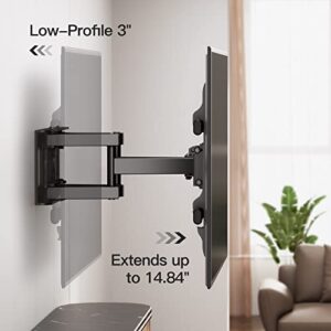 Pipishell TV Wall Mount Full Motion for Most 37-75 Inch LED LCD OLED TVs, Wall Bracket TV Mount Articulating Swivel Tilt Extension Leveling Holds up to 132lbs Max VESA 600x400mm Fits 12/16" Wood Stud