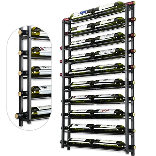 AQAREA Wine Rack Wall Mounted Wine Rack (Black/Metal) 20 Bottle Wine Rack Wall Mounted, Assembled Wall Wine Storage Holder