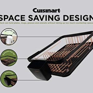 Cuisinart Wire Dish Drying Rack and Tray Set – 3 Piece Set Includes Wire Dish Drying Rack, Utensil Caddy, and Draining Board – Measures 19 x 12.75 x 4.25 Inches – Matte Black/Copper Wire