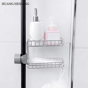 Faucet Storage Rack，Holder Sink Caddy Organizer for Kitchen & Bathroom Accessories， Stainless Steel Storage Rack，Sink Organizer for Soap Sponge Brush Scrubber Sink Caddy Organizer (Double layer)