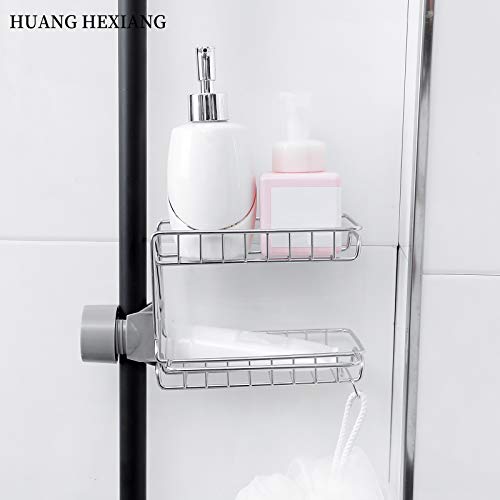 Faucet Storage Rack，Holder Sink Caddy Organizer for Kitchen & Bathroom Accessories， Stainless Steel Storage Rack，Sink Organizer for Soap Sponge Brush Scrubber Sink Caddy Organizer (Double layer)