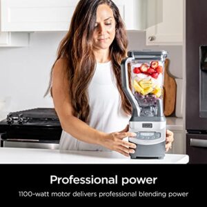 Ninja BL660 Professional Compact Smoothie & Food Processing Blender, 1100-Watts, 3 Functions for Frozen Drinks, Smoothies, Sauces, & More, 72-oz.* Pitcher, (2) 16-oz. To-Go Cups & Spout Lids, Gray