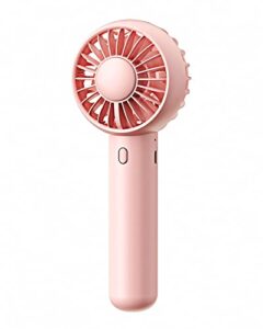 gaiatop mini portable fan, dual motors powerful handheld fan, cute design 3 speed personal small desk fan with base, lightweight makeup usb rechargeable fan for stylish girl women men indoor outdoor