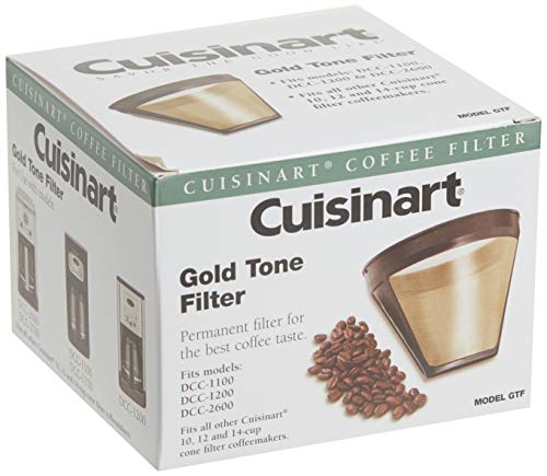 Cuisinart GTF Gold Tone Coffee Filter, 10-12 Cup Cone, Burr Mill