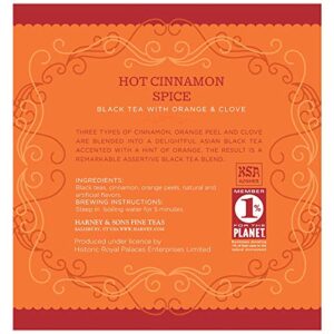 Harney & Sons Hot Cinnamon Spice Tea Tin - Black Tea with Orange & Sweet Clove - 2.67 Ounces, 30 Sachets