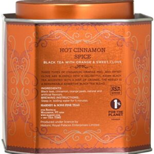 Harney & Sons Hot Cinnamon Spice Tea Tin - Black Tea with Orange & Sweet Clove - 2.67 Ounces, 30 Sachets