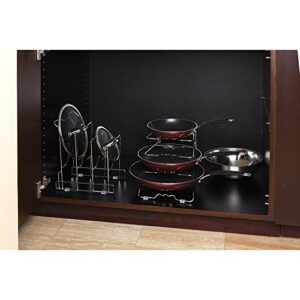 Seville Classics 4-Tier Pan & Pot Lid Rack Kitchen Counter and Cabinet Organizer, 2 Pack Chrome