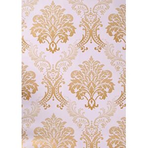 yifely luxury damask design self-adhesive shelf drawer liner pvc countertop lining paper 45x300cm