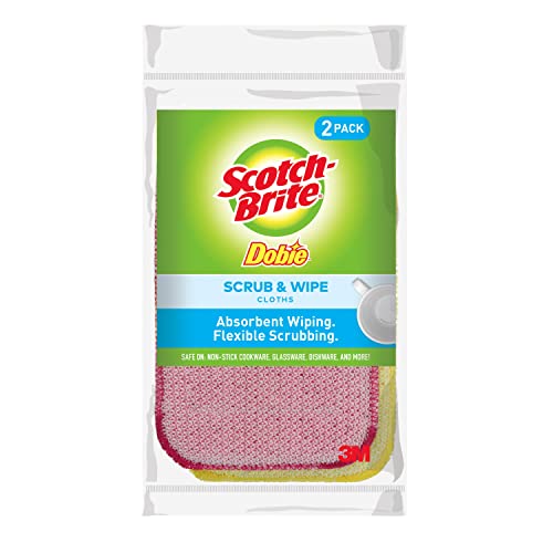 Scotch-Brite Dobie Scrub & Wipe Cloth, 2 Cloths