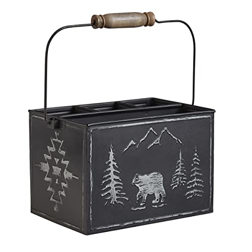 Park Designs Black Bear Rustic Metal Utensil Caddy