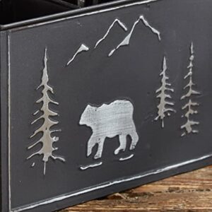 Park Designs Black Bear Rustic Metal Utensil Caddy