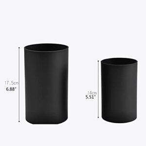 FUNCOCO Kitchen Utensil Holder, Kitchen Utensil Holder Black Plastic Cylinder Storage Tableware Drying Canister, Small