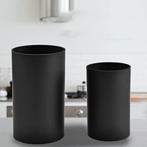 FUNCOCO Kitchen Utensil Holder, Kitchen Utensil Holder Black Plastic Cylinder Storage Tableware Drying Canister, Small