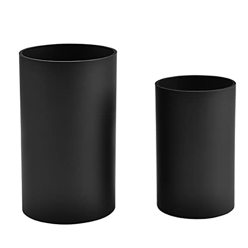 FUNCOCO Kitchen Utensil Holder, Kitchen Utensil Holder Black Plastic Cylinder Storage Tableware Drying Canister, Small