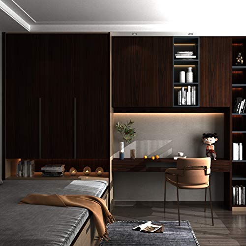 BAYYA Dark Brown Wood Grain Contact Paper Waterproof Peel and Stick Wallpaper Black Walnut Furniture Sticker for Kitchen Cabinet Table Floor Shelf Drawer Liner Self-Adhesive Vinyl Film Wall Covering