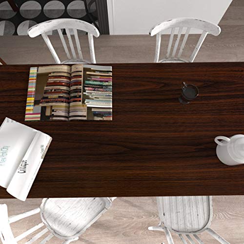 BAYYA Dark Brown Wood Grain Contact Paper Waterproof Peel and Stick Wallpaper Black Walnut Furniture Sticker for Kitchen Cabinet Table Floor Shelf Drawer Liner Self-Adhesive Vinyl Film Wall Covering