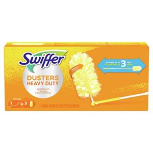 swiffer 360 dusters extendable handle starter kit, 3 count duster refill