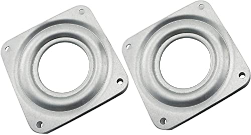 Longdex Lazy Susan Bearing 2PCS 3 Inch Square Lazy Susan Turntable Rotating Bearing Plate for DIY Project Silver