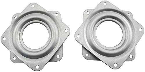 Longdex Lazy Susan Bearing 2PCS 3 Inch Square Lazy Susan Turntable Rotating Bearing Plate for DIY Project Silver