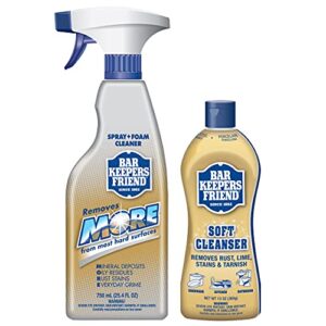 bar keepers friend soft cleanser premixed formula | 13 oz. container + 25.4 oz. spray bottle| (2-pack)