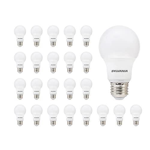 SYLVANIA LED A19 Light Bulb, 60W Equivalent, Efficient 8.5W, 10 Year, 2700K, 800 Lumens, Frosted, Soft White - 24 Pack (74765), Packaging may vary.