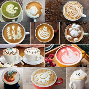 Milk Frothing Pitcher 350ml 600ml 900ml 1500ml 2000m(12oz 20oz 32oz 50oz 66oz)Steaming Pitchers Stainless Steel Milk Coffee Cappuccino Latte Art Barista Steam Pitchers Milk Jug Cup with Decorating Pen