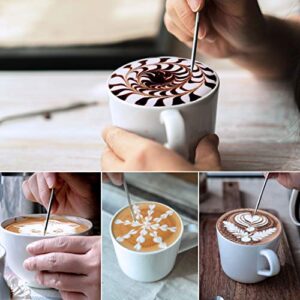 Milk Frothing Pitcher 350ml 600ml 900ml 1500ml 2000m(12oz 20oz 32oz 50oz 66oz)Steaming Pitchers Stainless Steel Milk Coffee Cappuccino Latte Art Barista Steam Pitchers Milk Jug Cup with Decorating Pen