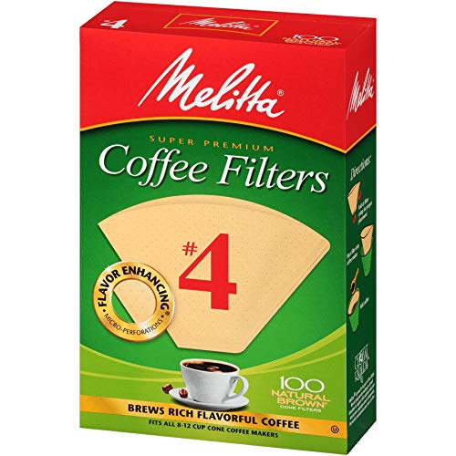 Melitta #4 Coffee Filters, Natural Brown, 2 Pack of 100 Filters.