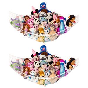 lilly’s love stuffed animal storage hammock – large 2 pack – “stuffie party hammock”