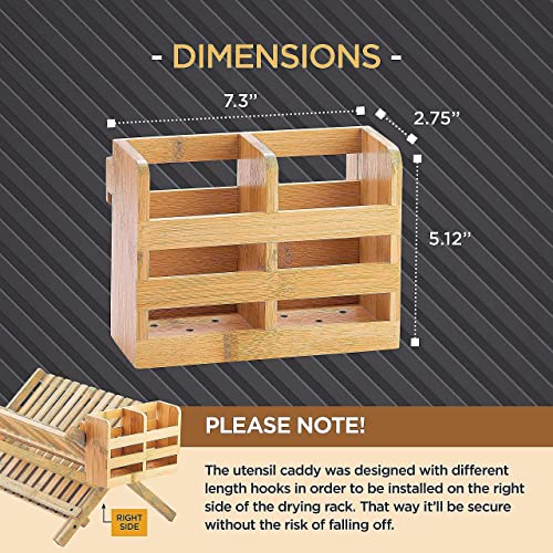 Bambüsi Bamboo Dish Drying Rack and Utensil Drying Caddy