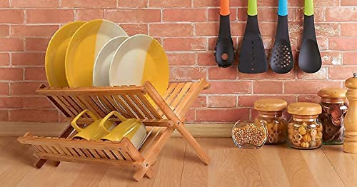 Bambüsi Bamboo Dish Drying Rack and Utensil Drying Caddy