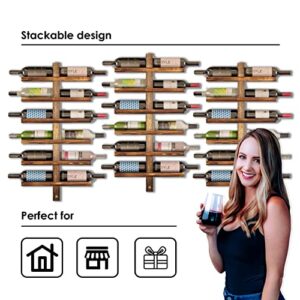 Wall Mounted Wine Rack 12 Bottles, Wine Rack Wall Made from Solid Wood by Syle homewares. Perfect for Any Wine Lover, Compact Design for Any Decor