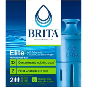 Brita Elite Water Filter Replacements for Pitchers and Dispensers, Reduces 99% of Lead from Tap Water, Lasts 6 Months, 2 Count