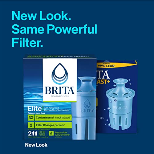 Brita Elite Water Filter Replacements for Pitchers and Dispensers, Reduces 99% of Lead from Tap Water, Lasts 6 Months, 2 Count