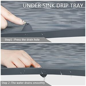 VDGPWA 34" x 22" Silicone Under Sink Mat, Waterproof Cabinet Protector & Drip Tray Liner for Bathroom Kitchen Gray