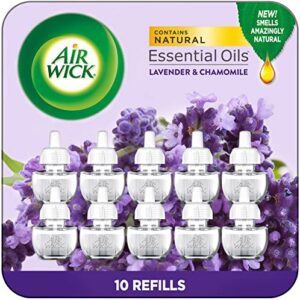 air wick plug in scented oil refill, 10ct, lavender & chamomile, air freshener, essential oils, eco friendly