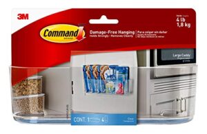 command large caddy, clear, with 4 clear indoor strips, organize damage-free