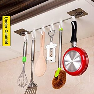 MELOYOU Kitchen Rail Utensil Rack Organizer Wall Mount with 12 Sliding Hooks No Drilling Hanging Rack for Kitchen,Pot Pan,Towel Pack of 2